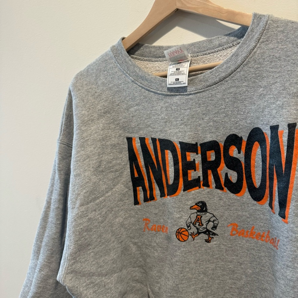 Vintage Anderson University Raven Basketball Gray Cre… - Gem